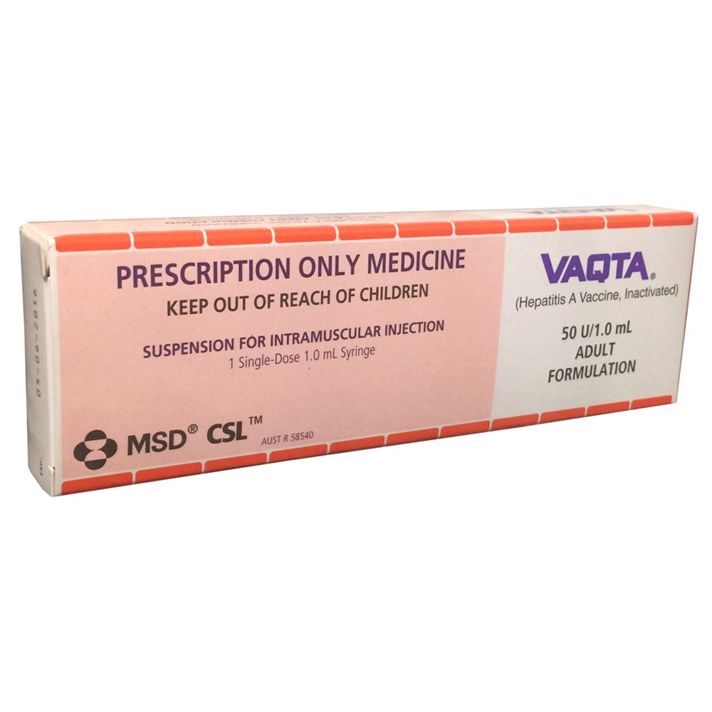 Vaccine Vaqta Adult Hepatitis-A 1ml with Syringe RD - SSS Australia ...