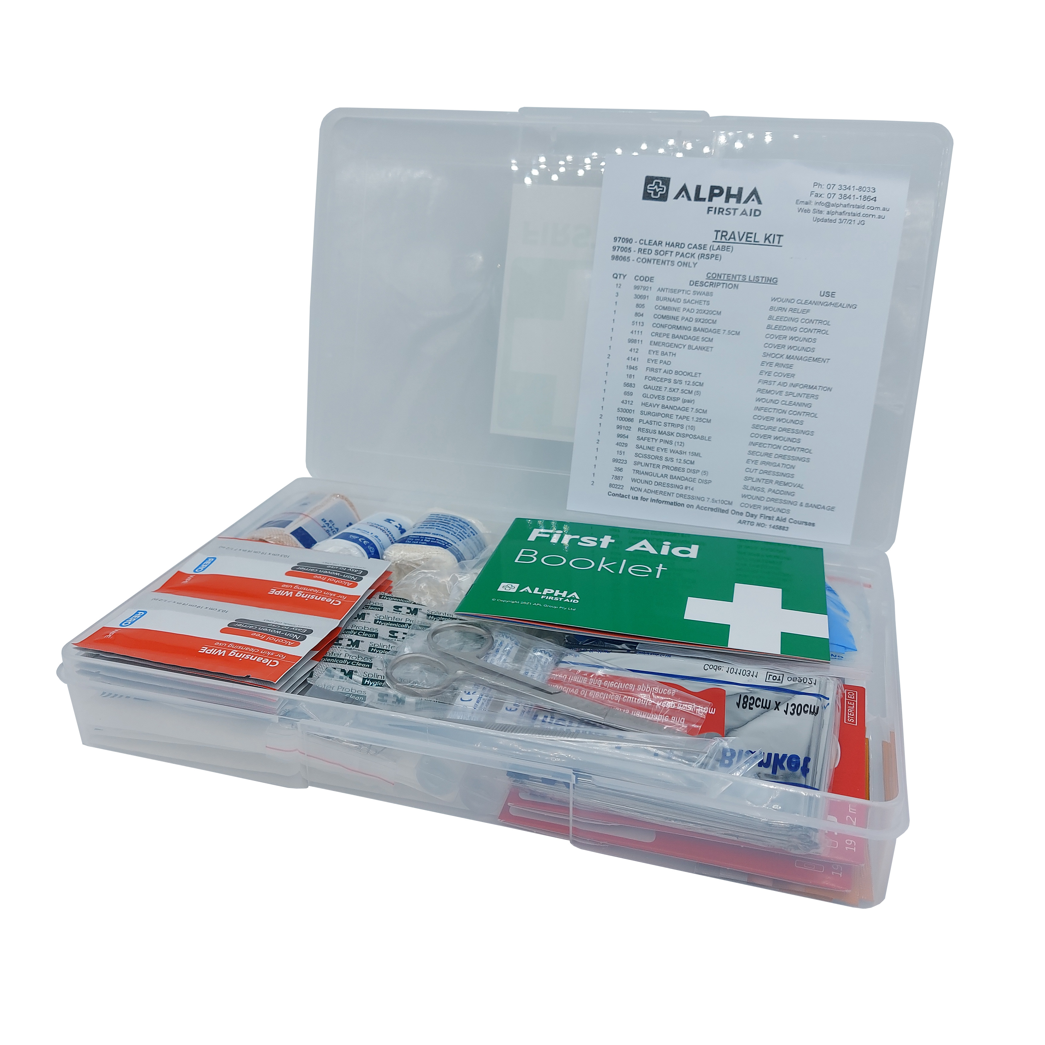 First Aid Vehicle Kit Hard Clear Case - SSS Australia - SSS Australia ...