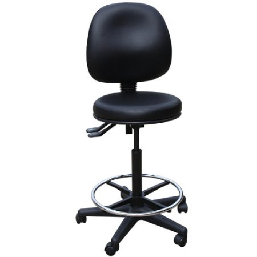 Stool Surgeons with Back Rest & Foot Rest Black - SSS Australia - SSS ...