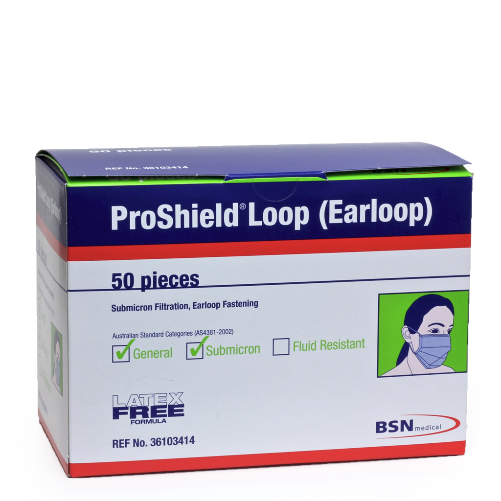 Proshield Surgical Masks Ear Loop 3 Ply Level 2 C500 - SSS Australia ...