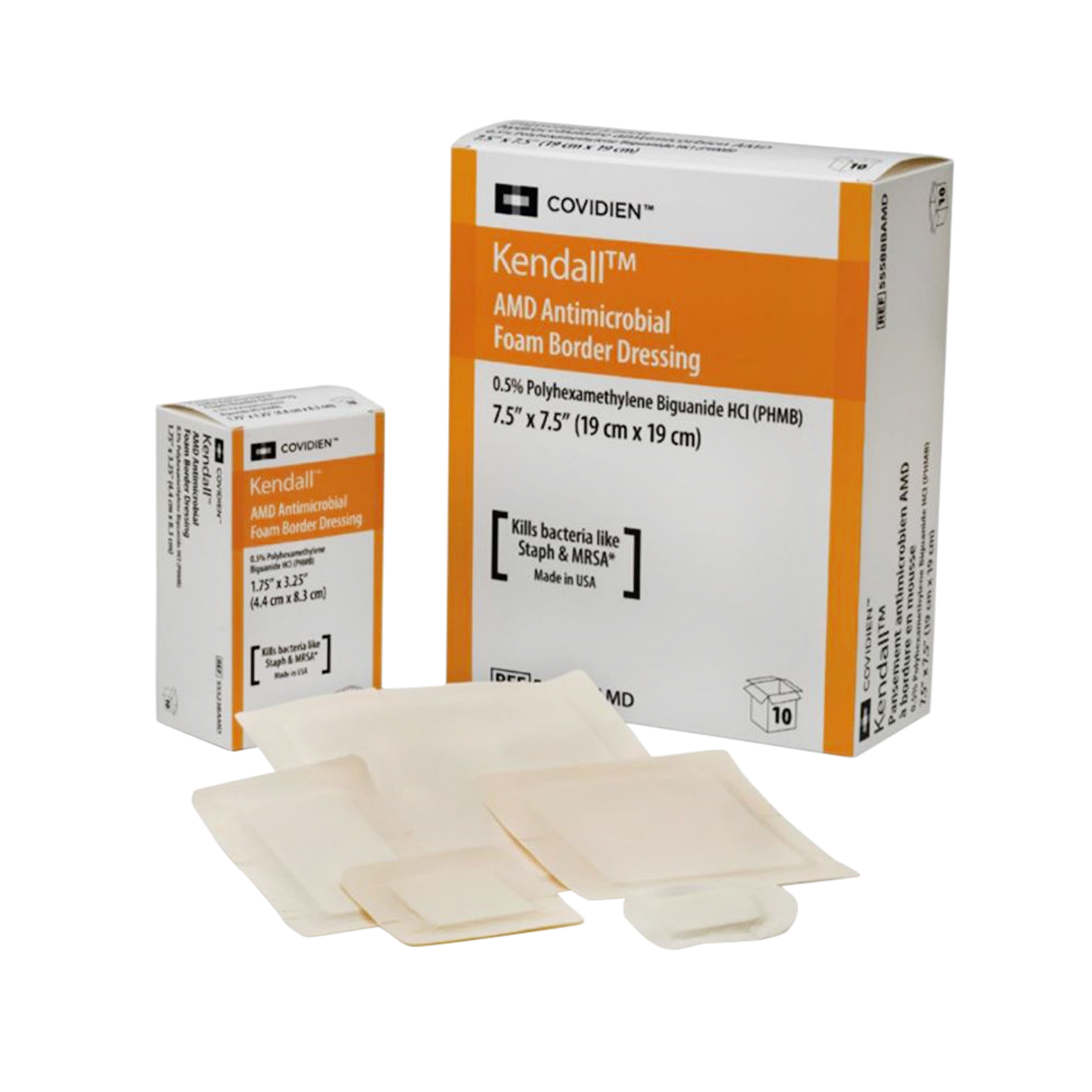 Kendall AMD Antimicrobial Foam Dressings 10cm x 10cm Each - SSS ...