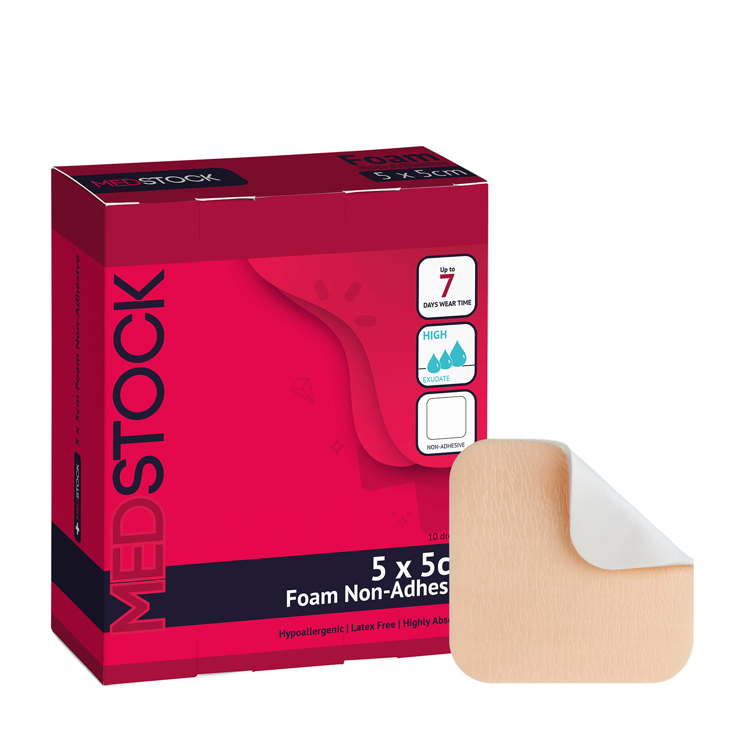 Medstock Foam Non-Adhesive Dressing 5 x 5cm B10 - SSS Australia - SSS ...