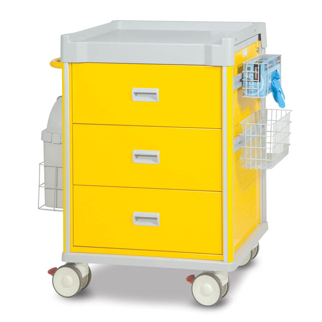Viva Isolation Cart Yellow 3 drawer 690x520x1010H GC1050 - SSS ...