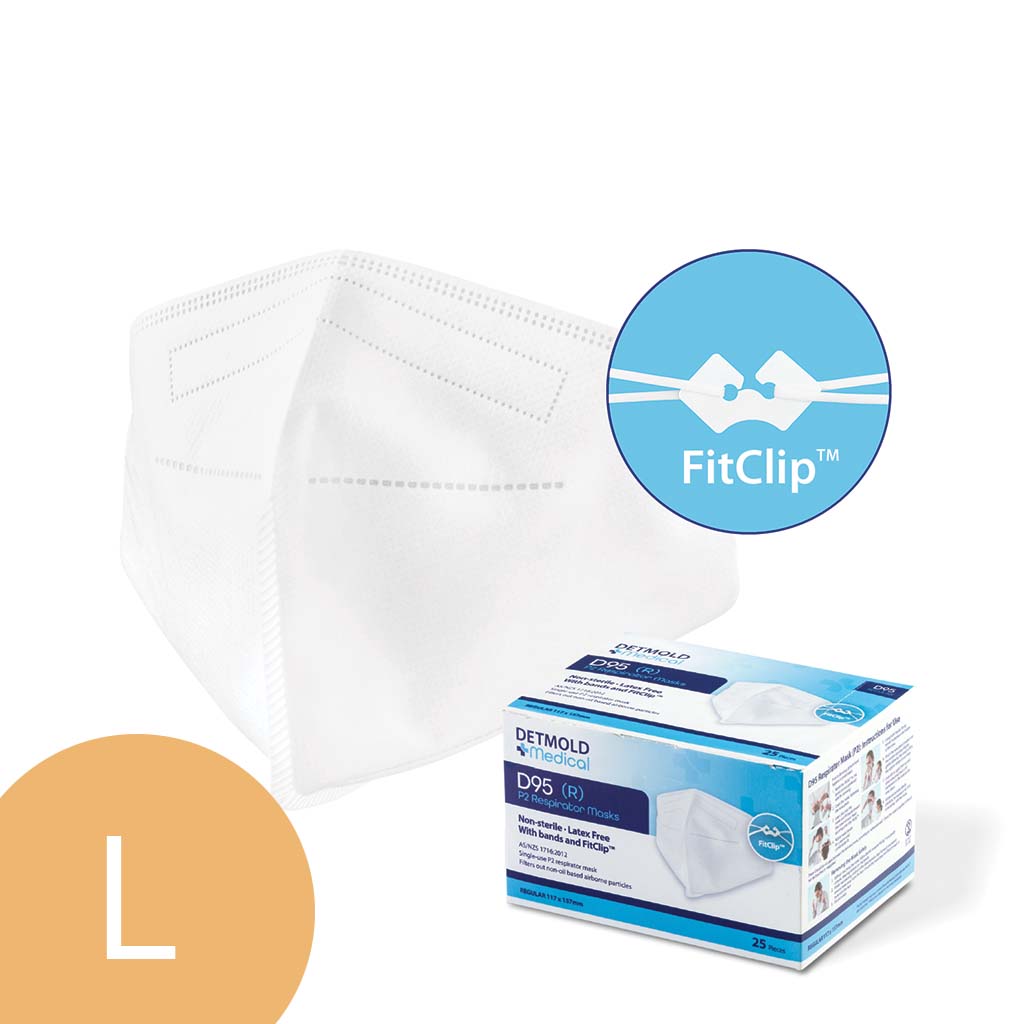 Face Mask D95 P2 Respirator w FitClip Detmold Large - SSS Australia ...