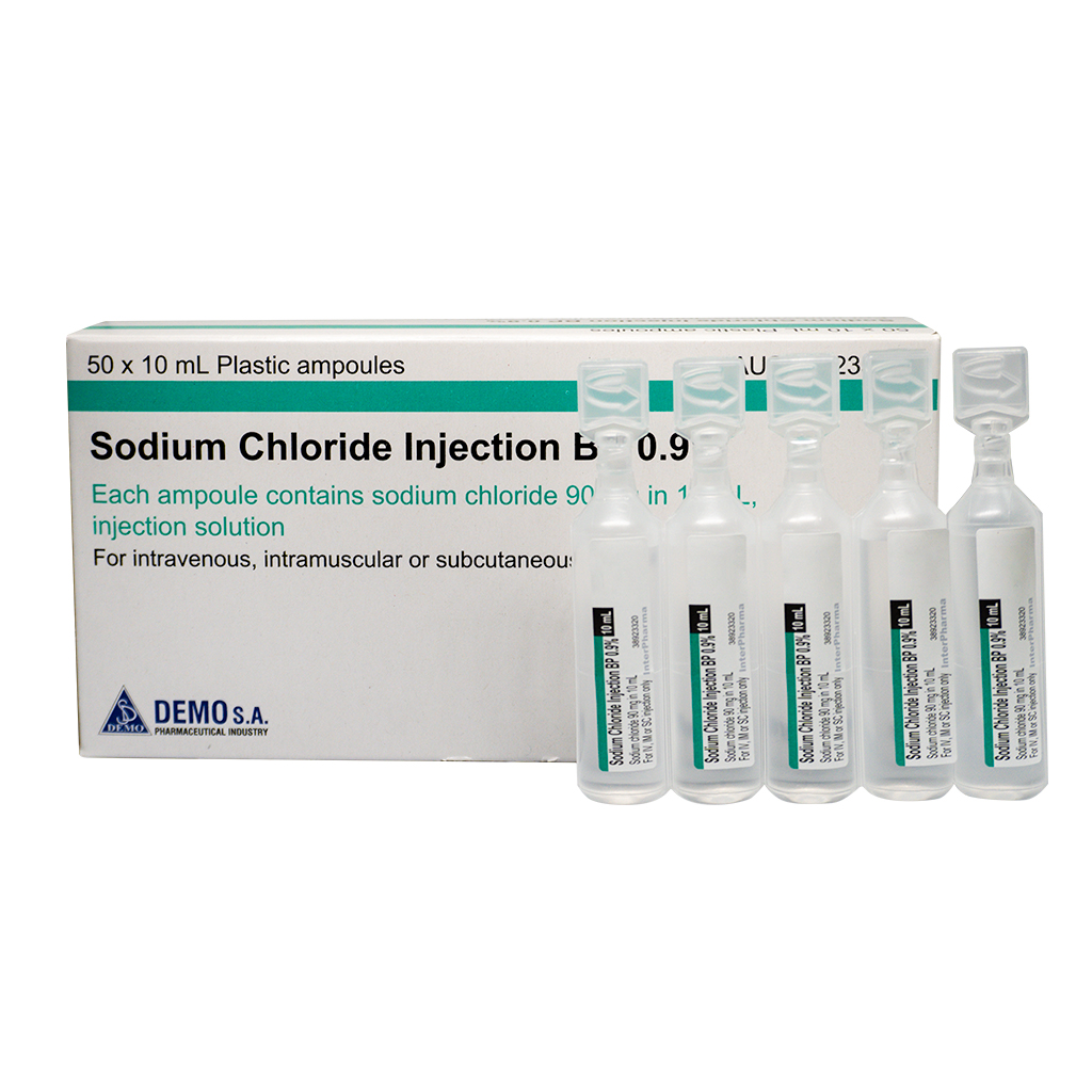 Sodium Chloride Amp 0.9% 10ml 50 Interpharma | Solutions for Injection ...