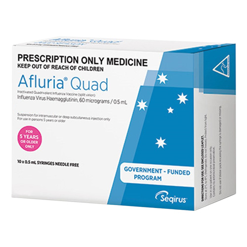 1530151 - Vaccine Influenza Afluria QUAD 10 x0.5ml No Ndl 2025 5Yr SM ...