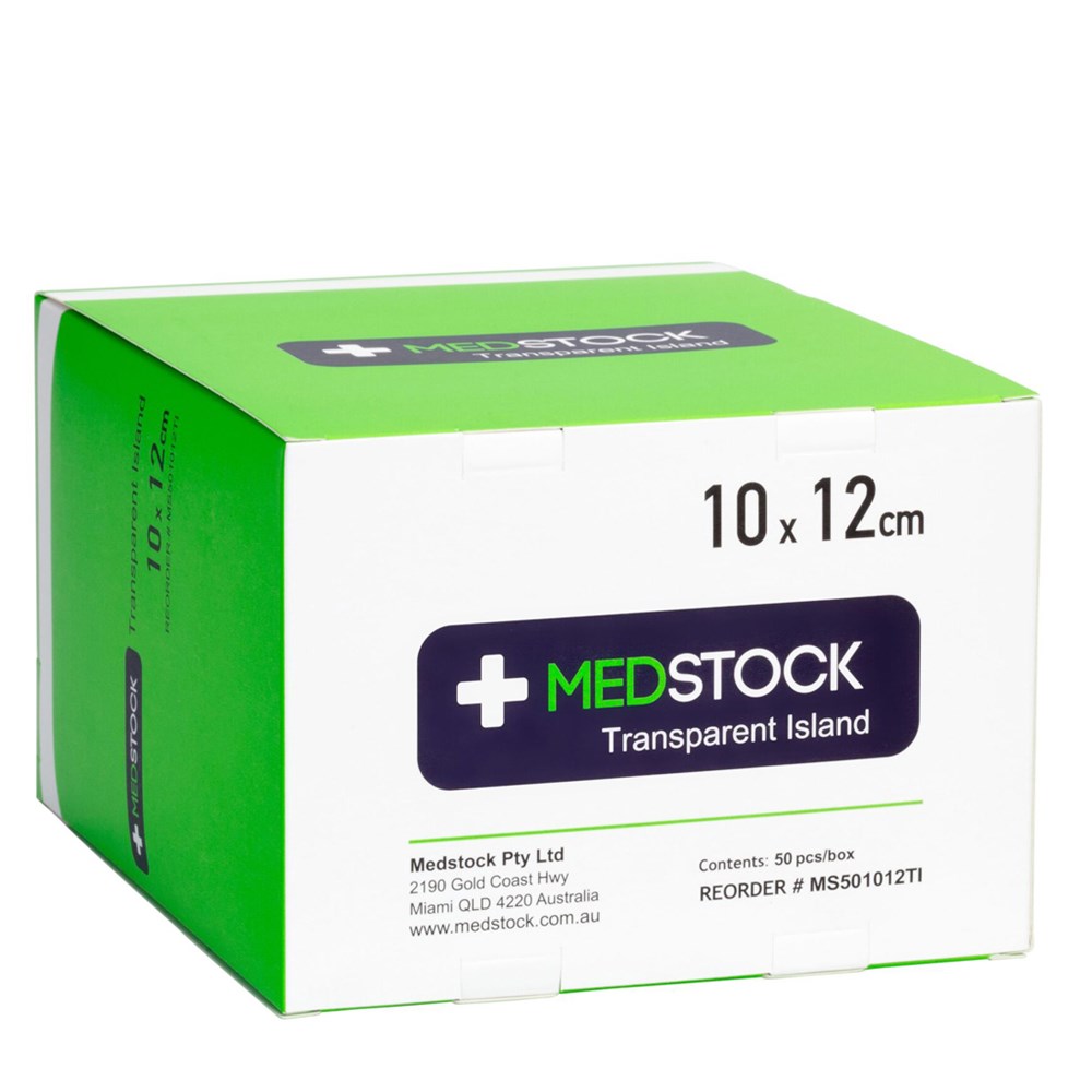 Medstock Transparent Island Dressing 10 x 12cm B50 - SSS Australia ...