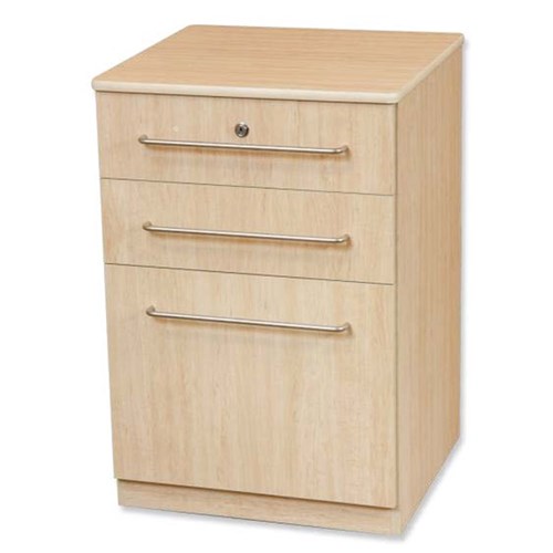 Bedside Locker 3 Drawer 1 Dump Lock Top Drawer Castors Beech - SSS ...