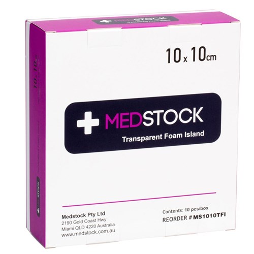 Medstock Transparent Foam Island Dressing 10 x 10cm B10 - SSS Australia | SSS Australia Medical ...